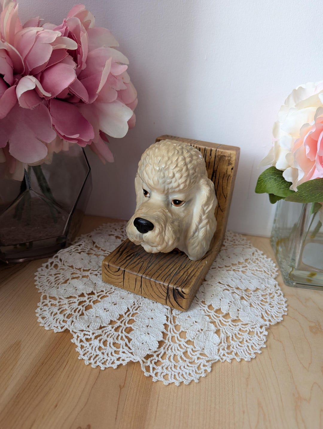 Vintage Lefton Japan Poodle Head Bookend - Etsy