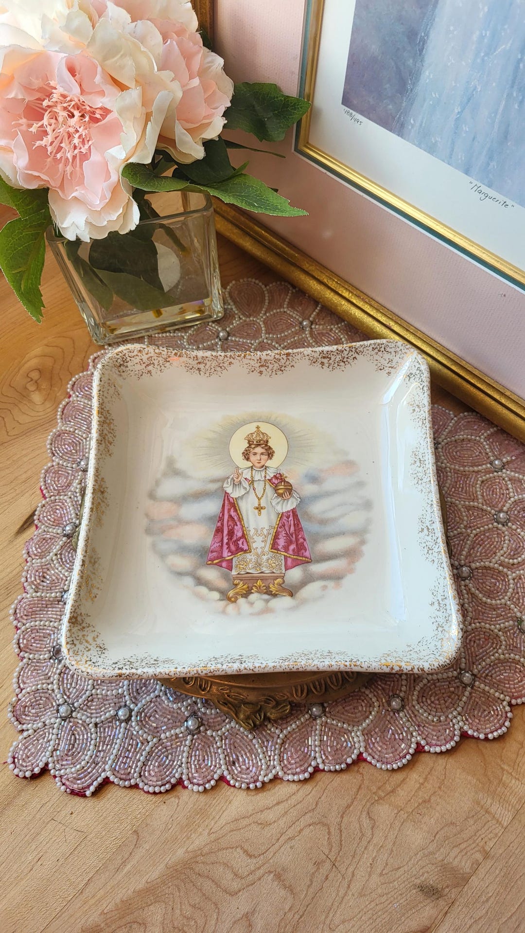 Vintage Santo Niño Child Jesus 22K Gold Decorative Plate Candy Dish ...