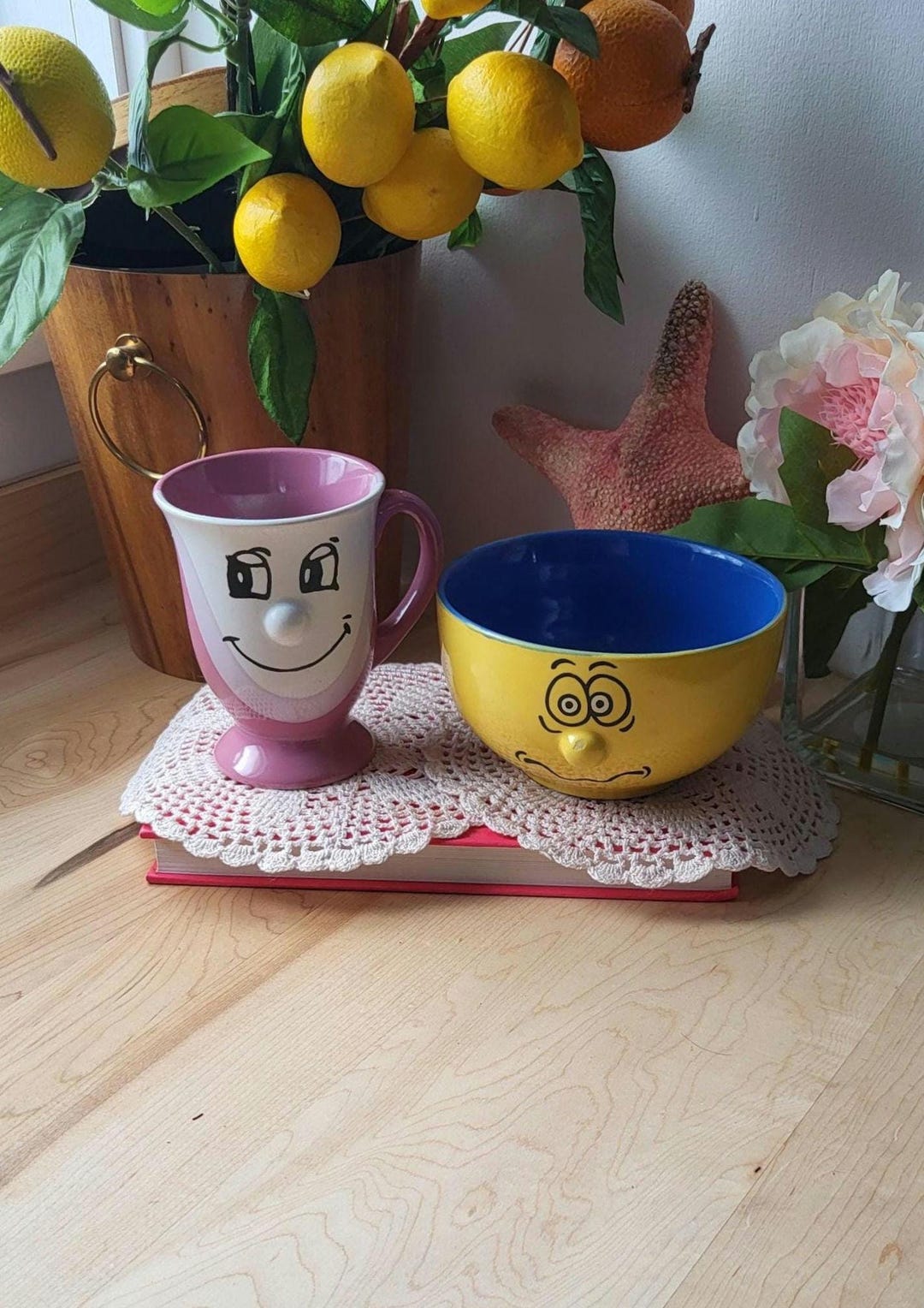 Mix Matching Funny Face 3D Protruding Nose Bowl and Mug Lot of 2 ...