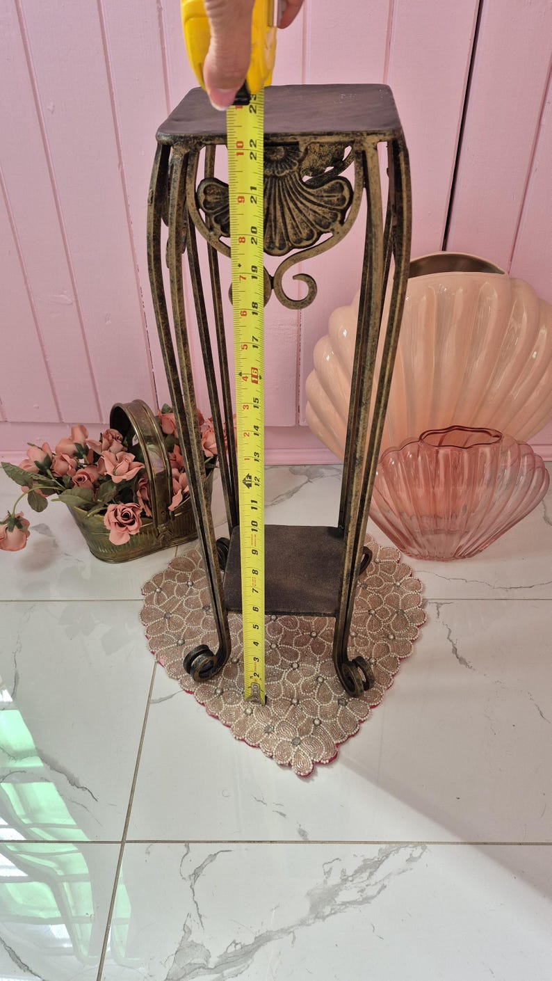 Vintage Wrought Iron Plant Holder Table Planter Outside or Inside Decor ...