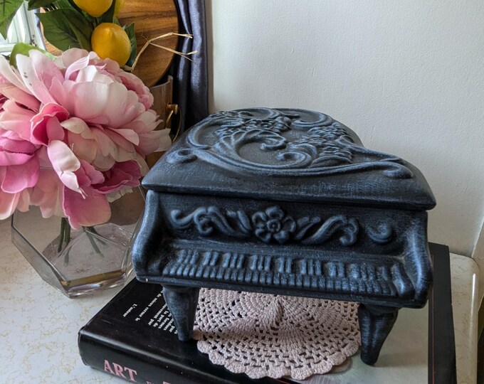 Vintage Mid-century Ceramic Grand Piano Jewelry Box/vanity Trinket Box ...