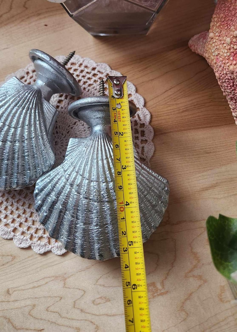 Vintage Solid Silver Color Metal Shell Decorations Fillials. Set of 2 ...