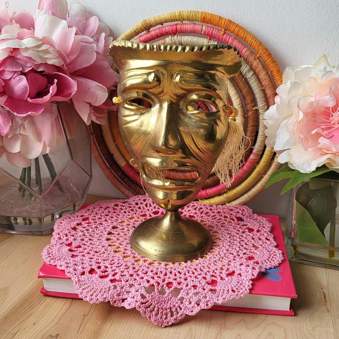 Vintage Wall Mask. Theater and Clown. Brass. Solid. Handmade. - Etsy