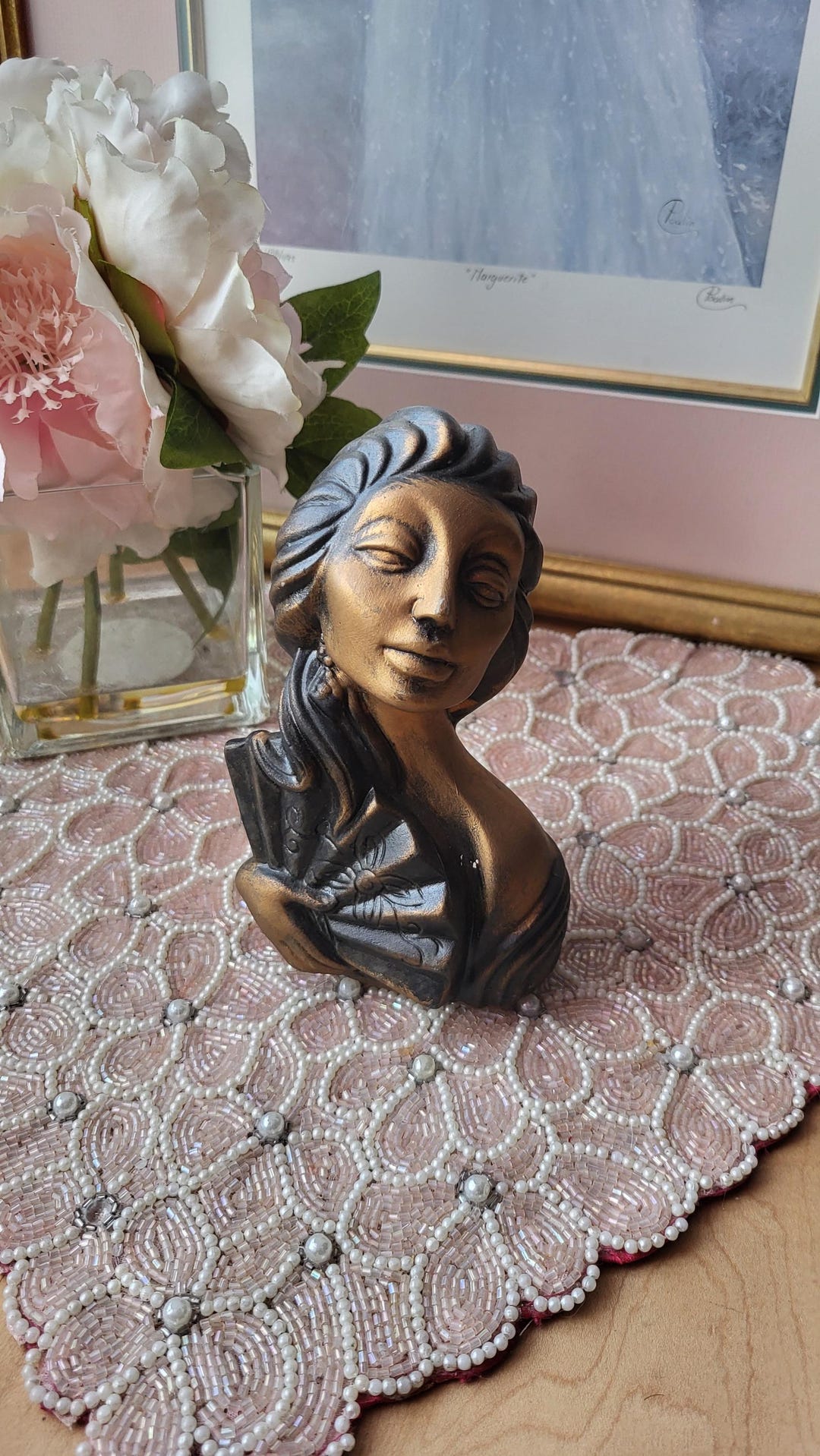 Vintage Cornelia Busts Shelf Decor Vintage Home Decor Office Library ...