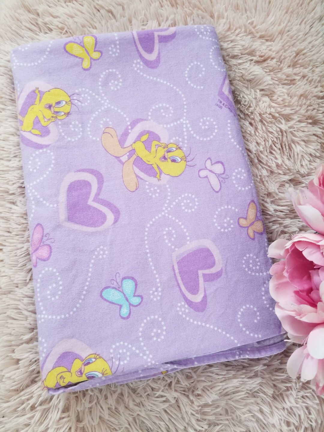 Vintage Tweety Bird Purple Hearts Bedsheet Twin Size Warner Bros. - Etsy