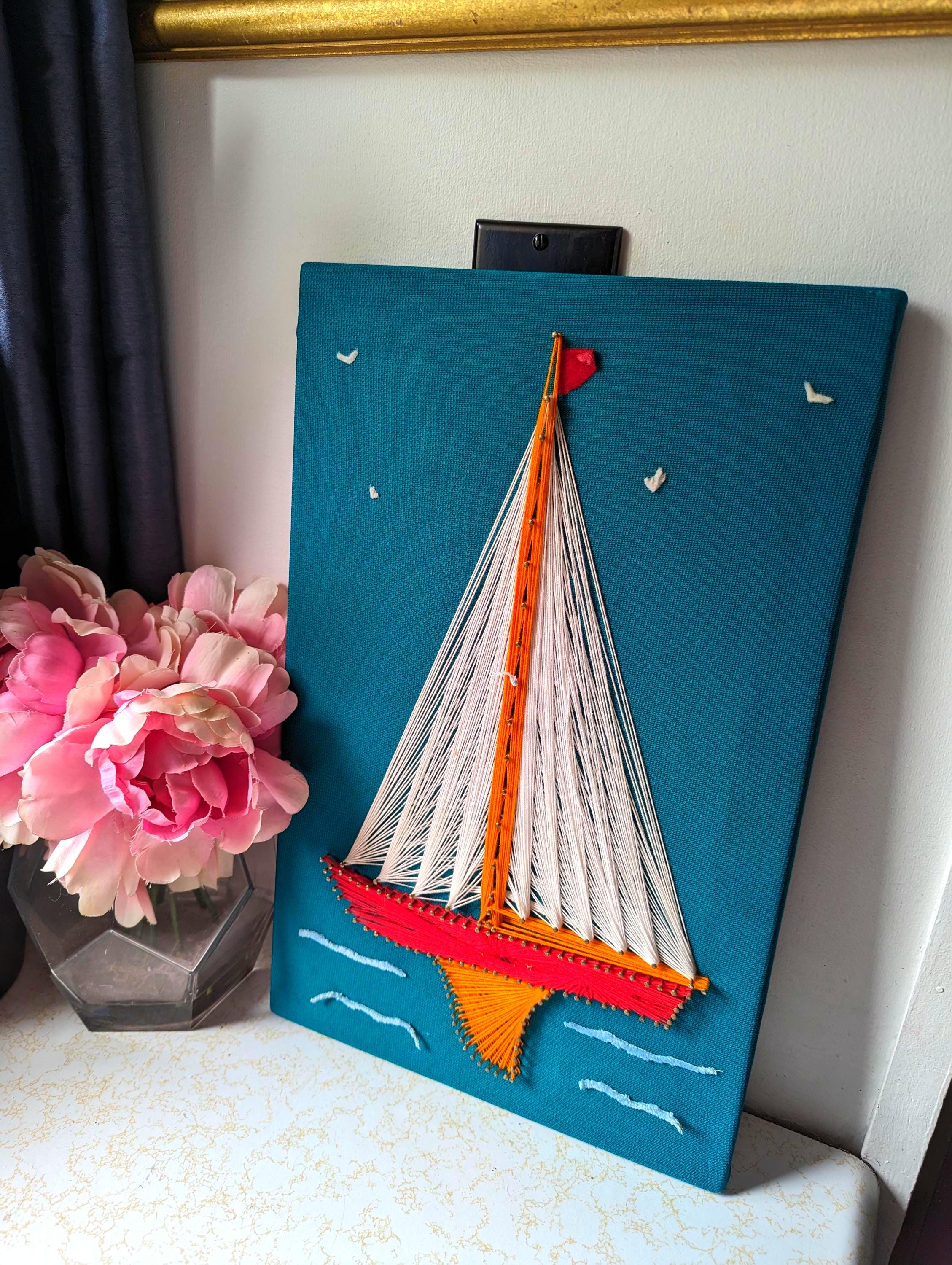 Vintage String Art, Boat String Art Picture - Etsy
