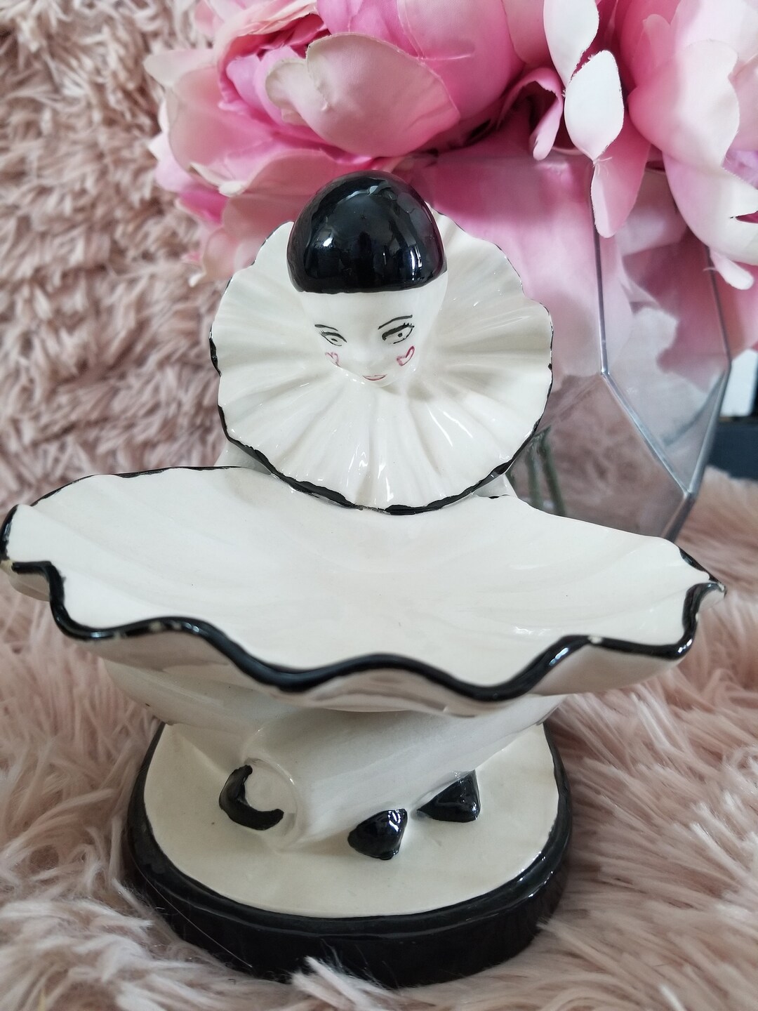 Vintage Pierrot Mime Clown Soap Dish Holding Shell With Hearts - Etsy