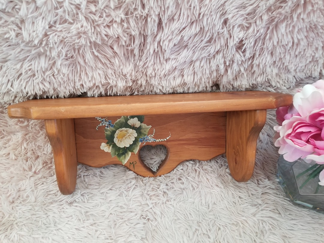 Vintage Cutest Wooden Heart Shelf Handmade and Handpainted - Etsy