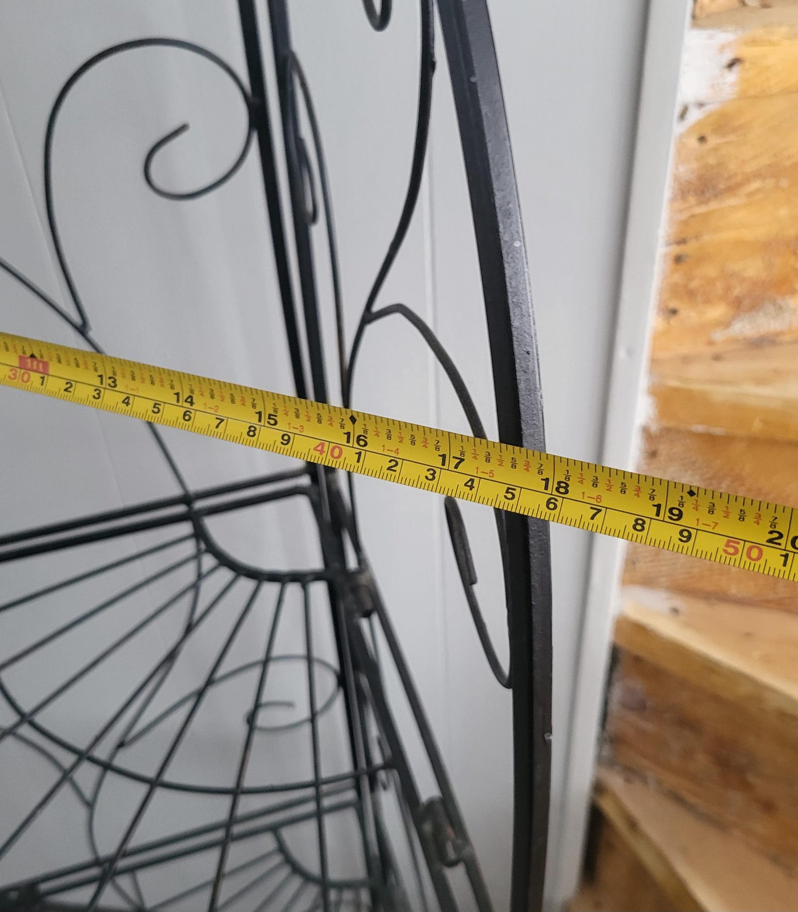 Vintage Corner Metal Shelf Unit 3 Tier. Wrought Iron Folding Corner ...