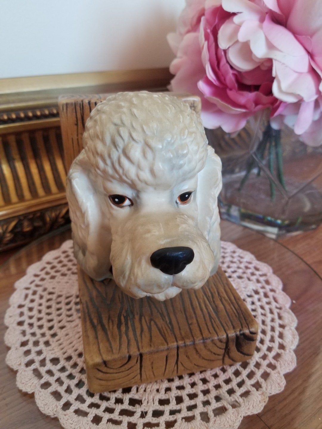 Vintage Lefton Japan Poodle Head Bookend - Etsy