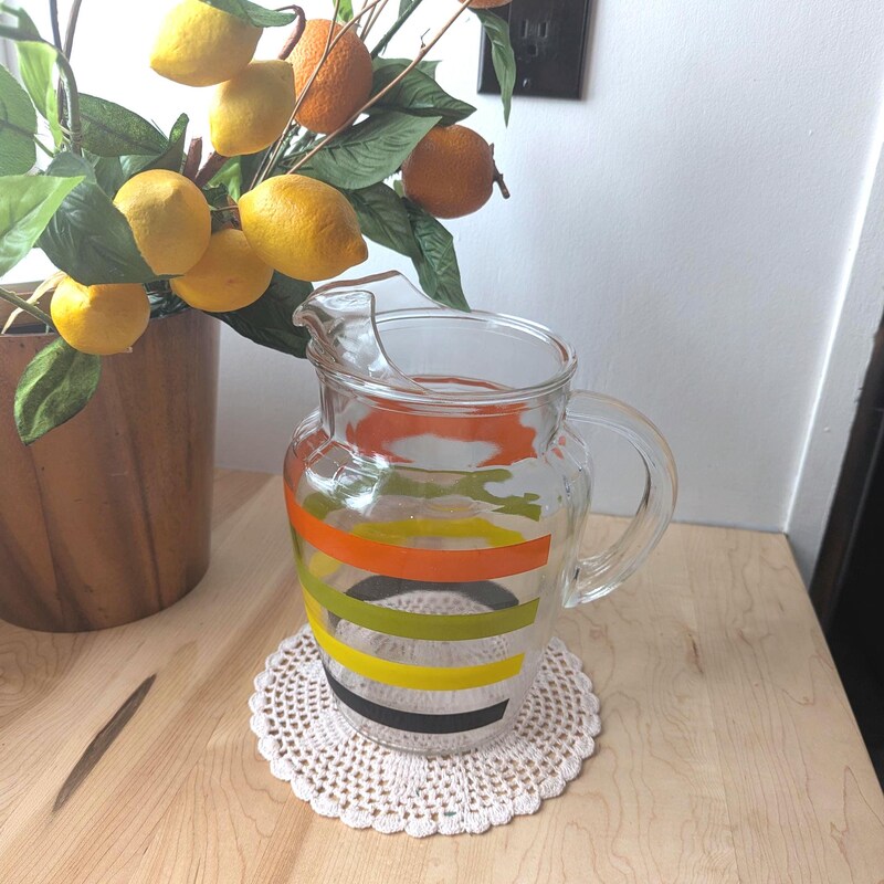 Retro Glass Pitcher - Etsy