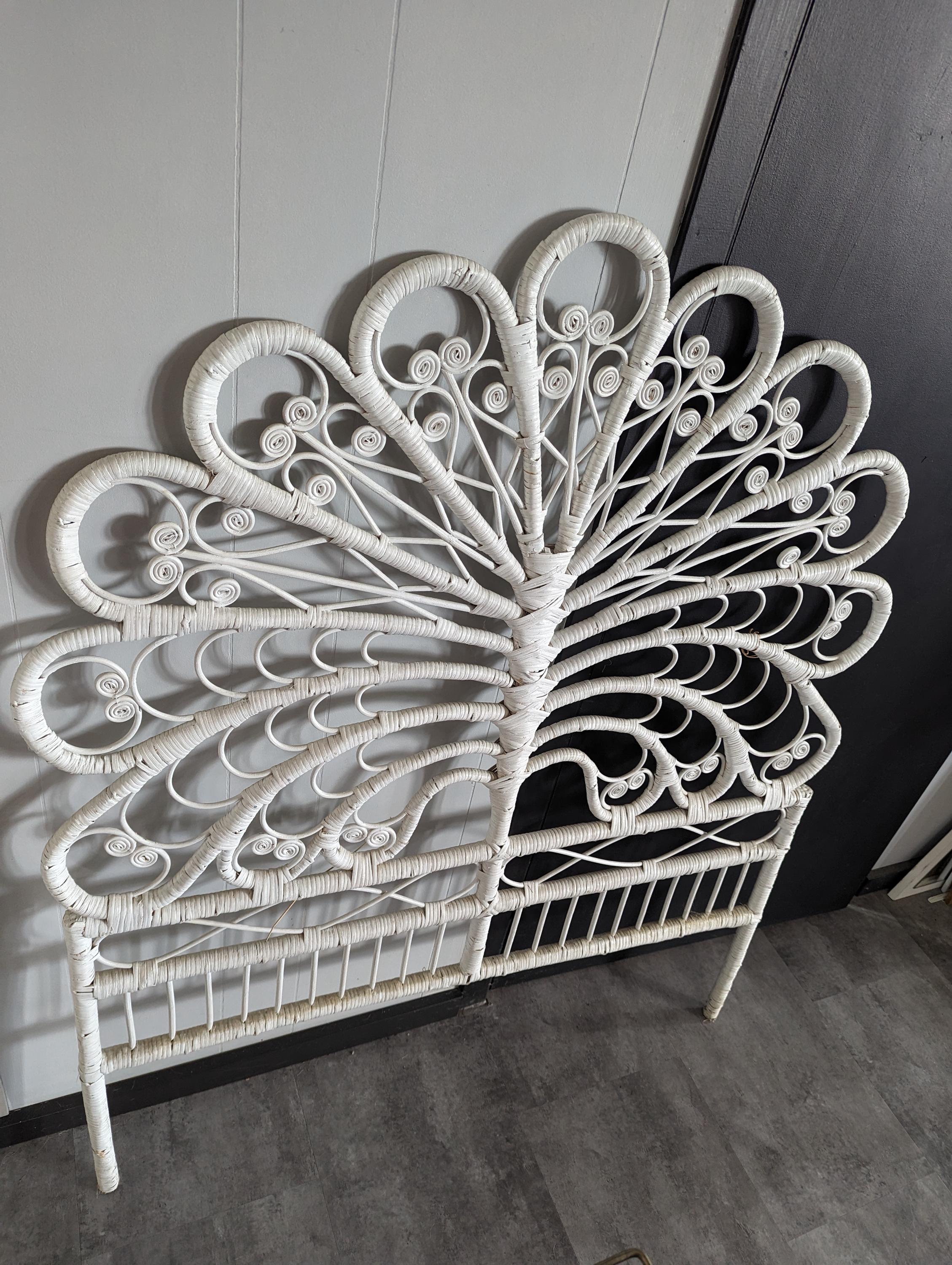 Rattan Peacock Twin Headboard Etsy UK