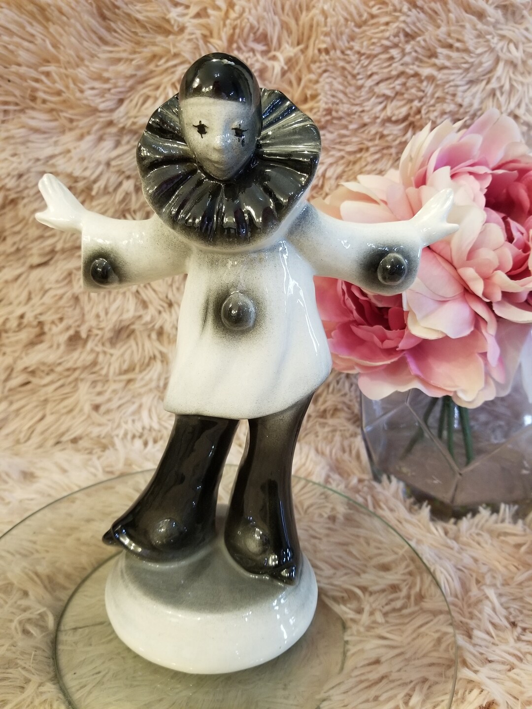 Vintage Pierrot Mime White Black and Grey 10 Retro - Etsy