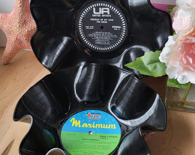 Vintage Vinyl Disc Black Color. in the Shape of a Bowl or Can Be Used ...