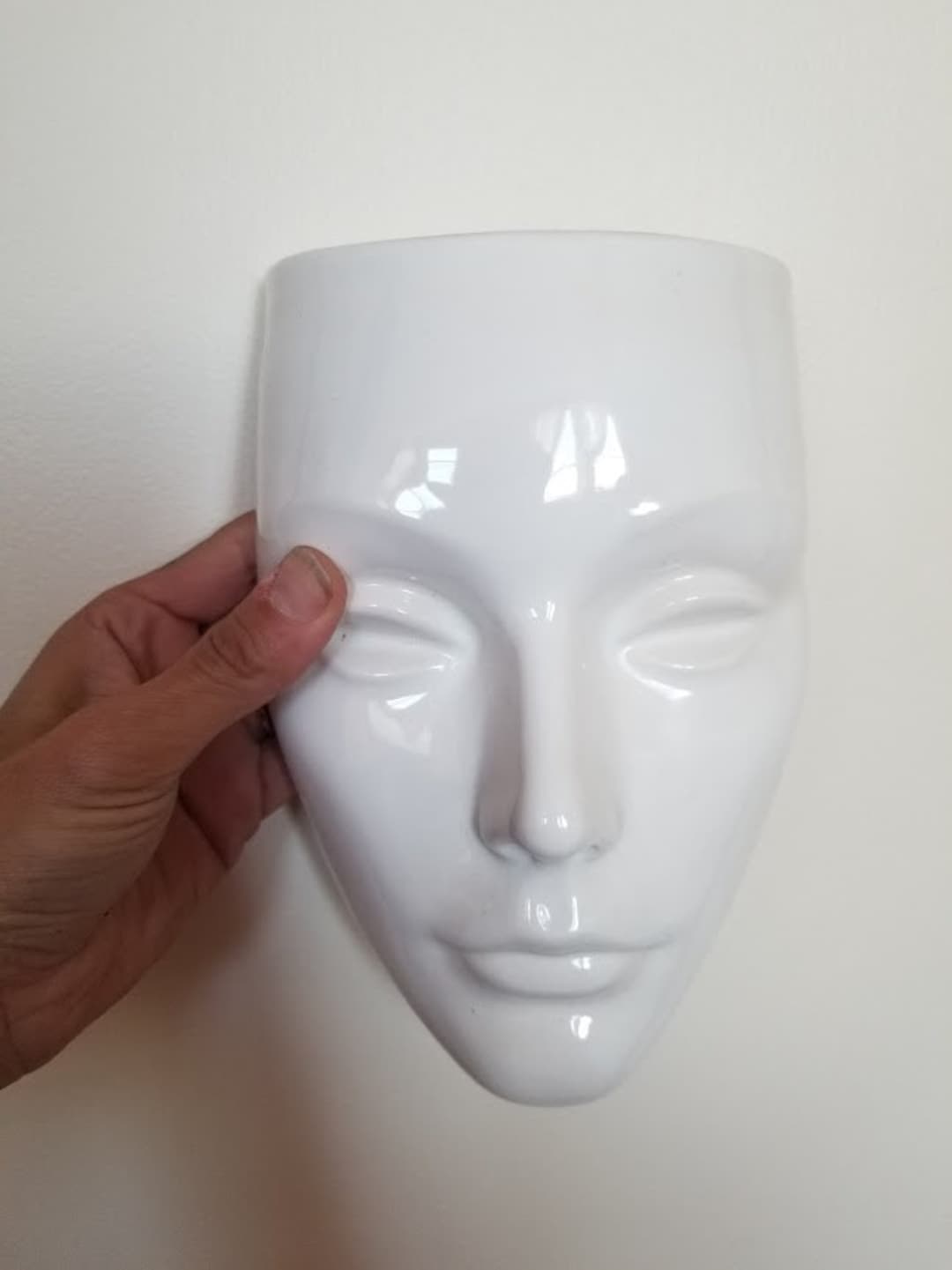 Vintage Art Deco 80's Wall Planter, Face Wall Planter, Face Planter ...