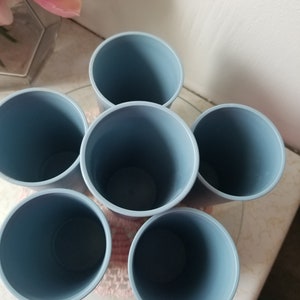 Vintage Set of 6 Tupperware Cups Tumblers Blue Made in USA - Etsy