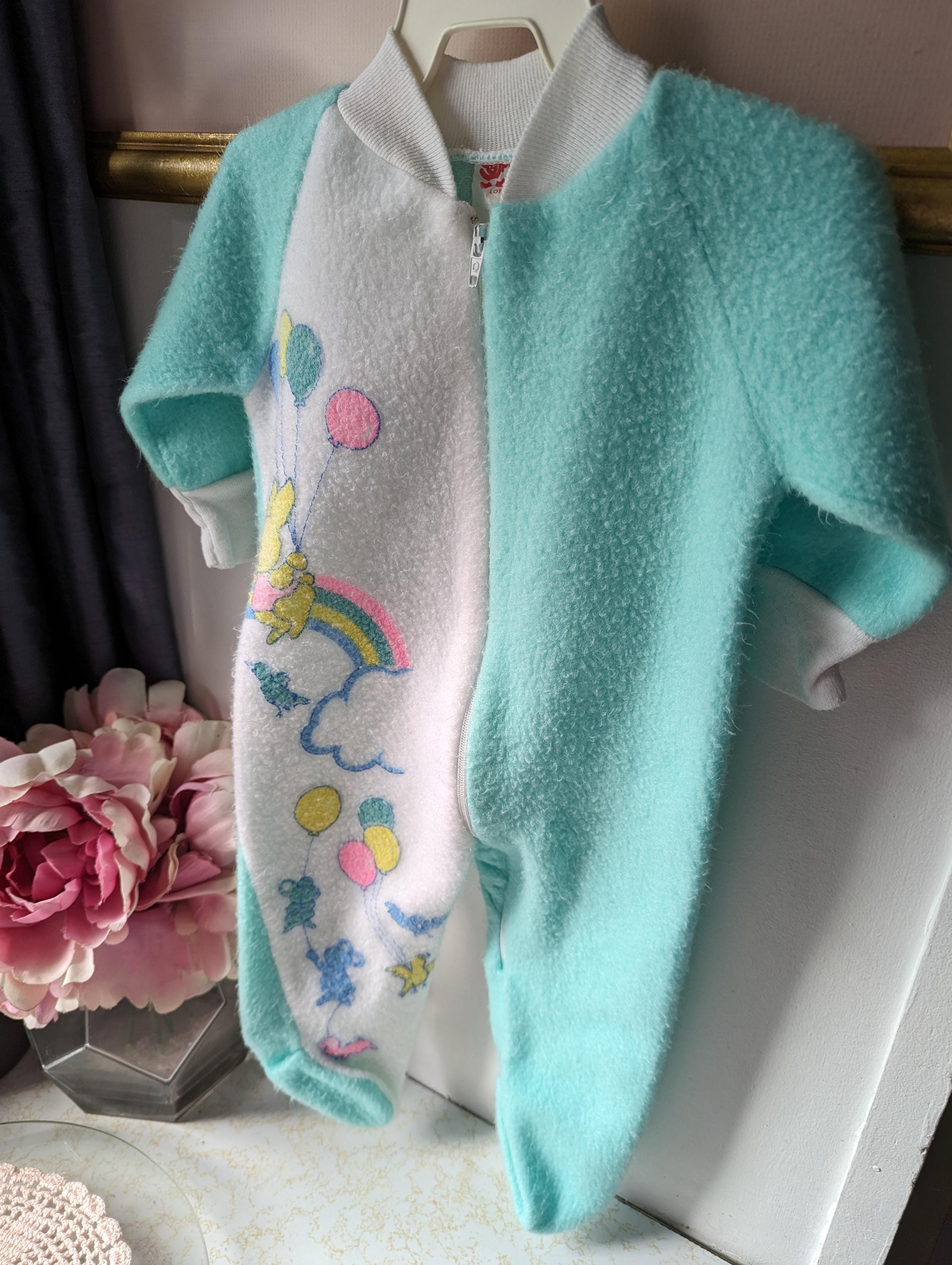 Vintage Retro 80's -90's Pretty Baby Color Block Sleeper Size 6 Months ...