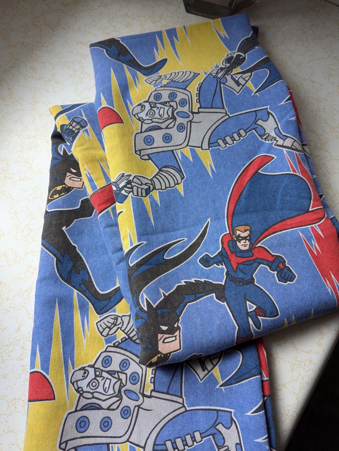 Vintage 1996 DC Comics Batman Robin Twin Flat Bed Sheet Minor Pill/fade ...