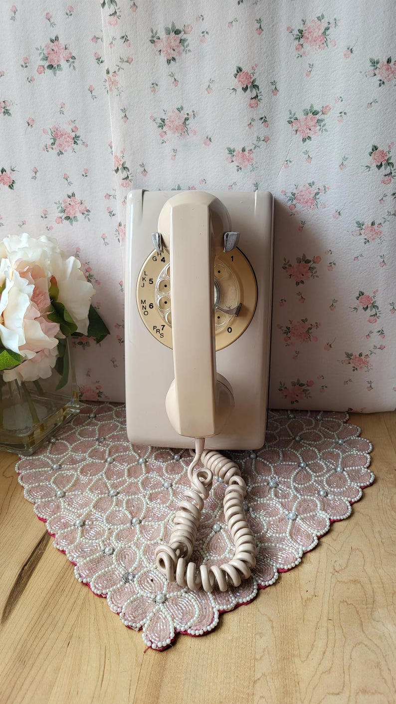 Vintage Pink - Beige Rotary Wall Mounted Phone, Northern Electric, G3 ...