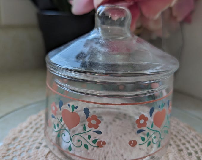 Vintage Cottagecore Apothecary Glass Vanity Jar Forever Yours Hearts ...