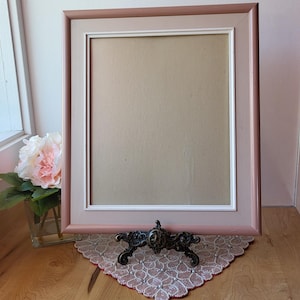 Vintage Empty Picture Frame Pink Wood & Plastic W/ Glass Postmodern 80s ...
