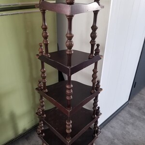Vintage Solid Walnut Spindle Corner Shelf 5 Tiers - Etsy