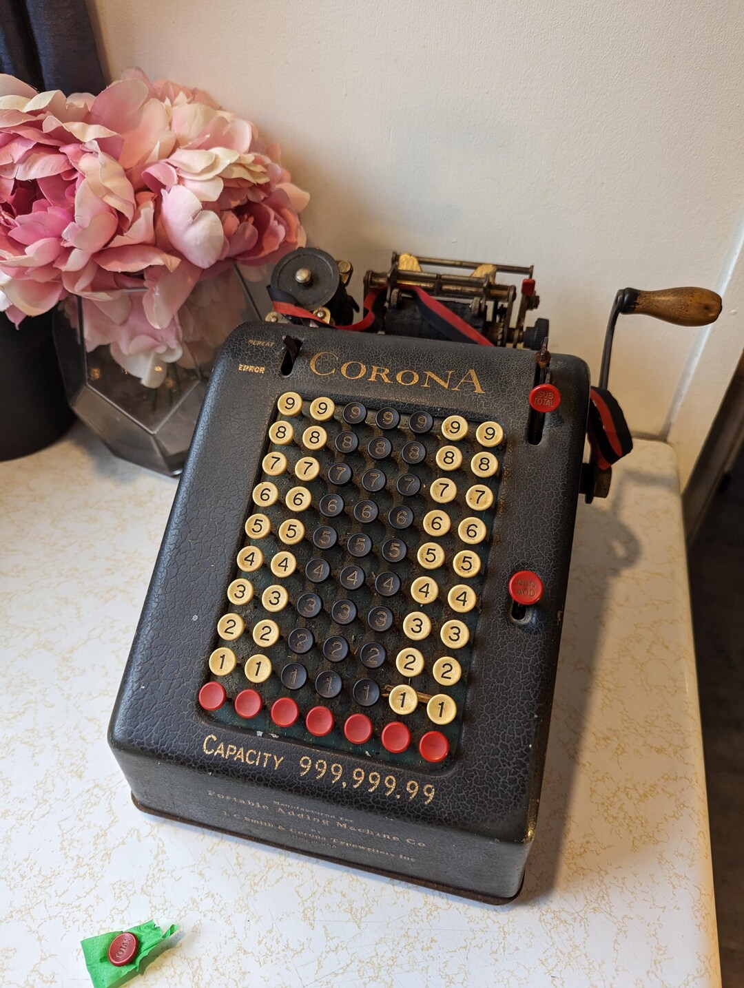 Vintage Corona & Smith Antique Adding Hand Crank Machine Need ...