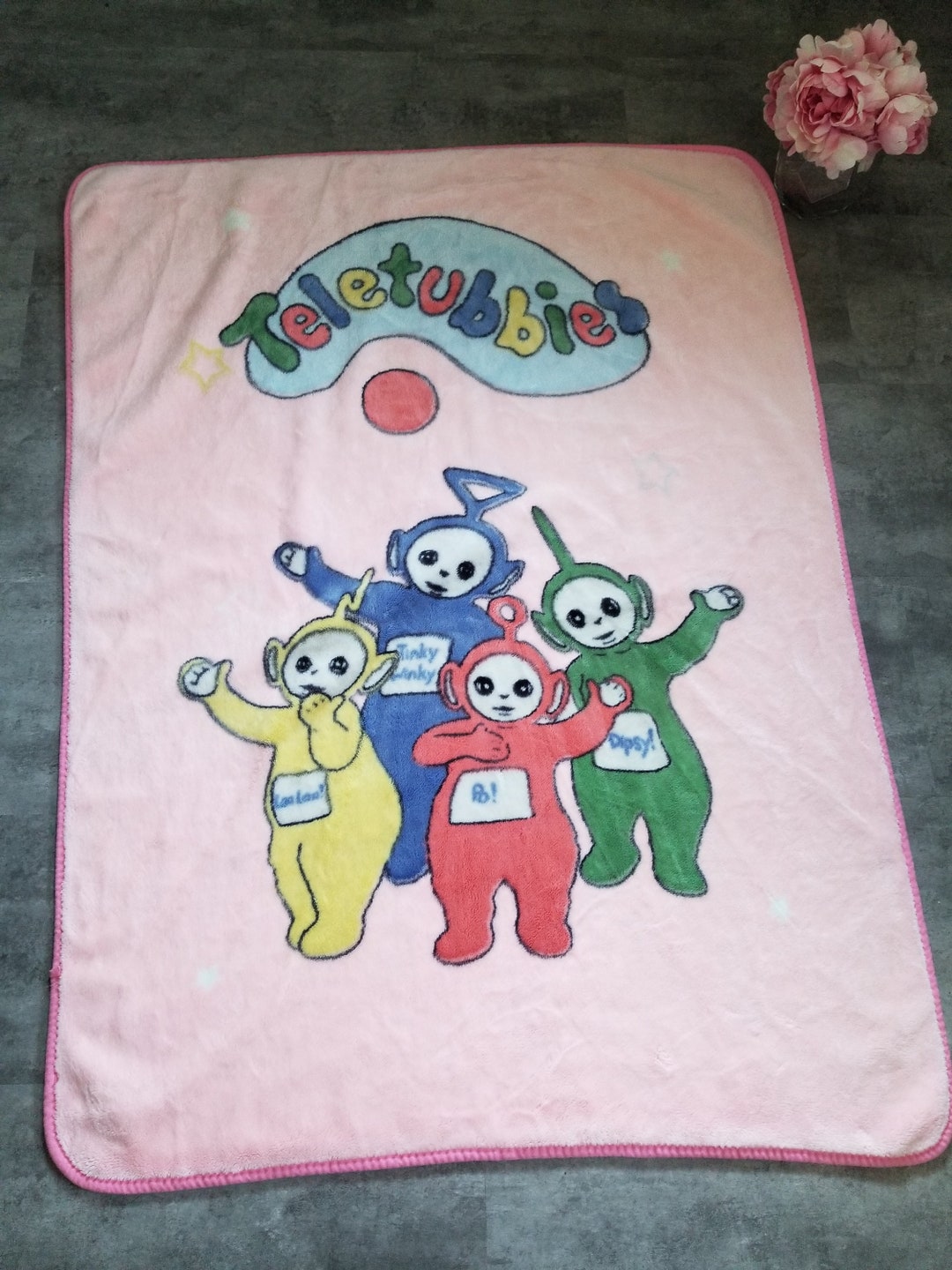 Vintage Rare 90's Fleece Teletubbies Blanket Pink Amazing! - Etsy