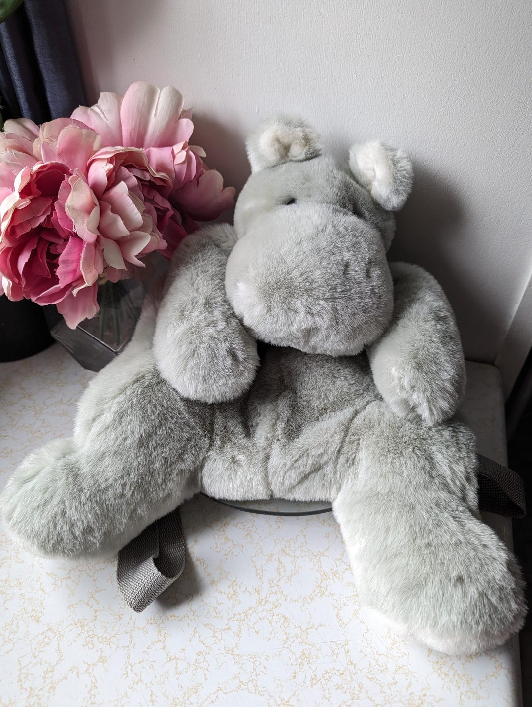 Vintage 1995 Jay Gur Teddy Bear Plush Hippo Backpack, Hippopotamus - Etsy