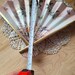Japanese Porcelain Fan Dish Marked Kyoto Butterflies, Peonies, Gilt ...