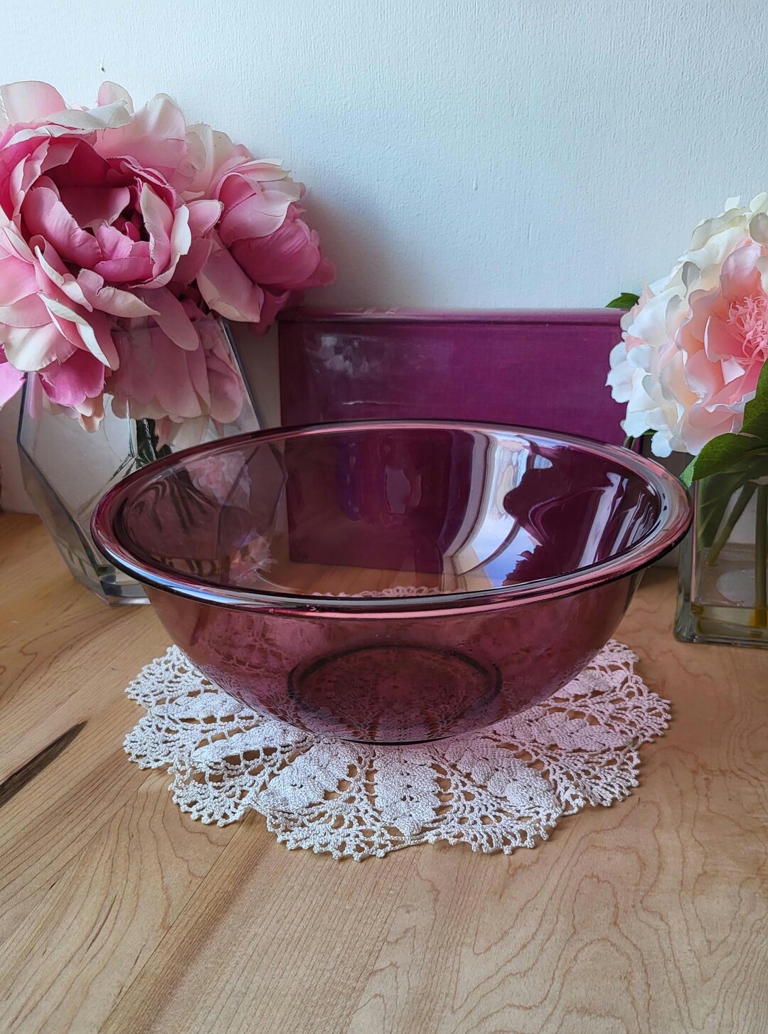 Vintage Pyrex Cranberry Glass Mixing Bowl, 4L, Bowl 326 - Etsy