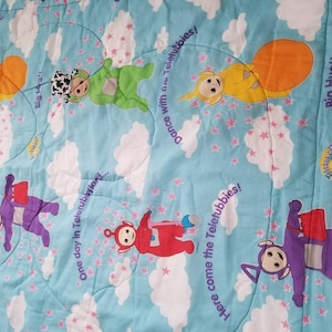 Vintage Années 1990 Teletubbies Twin Size Comforter Blanket Enfants ...