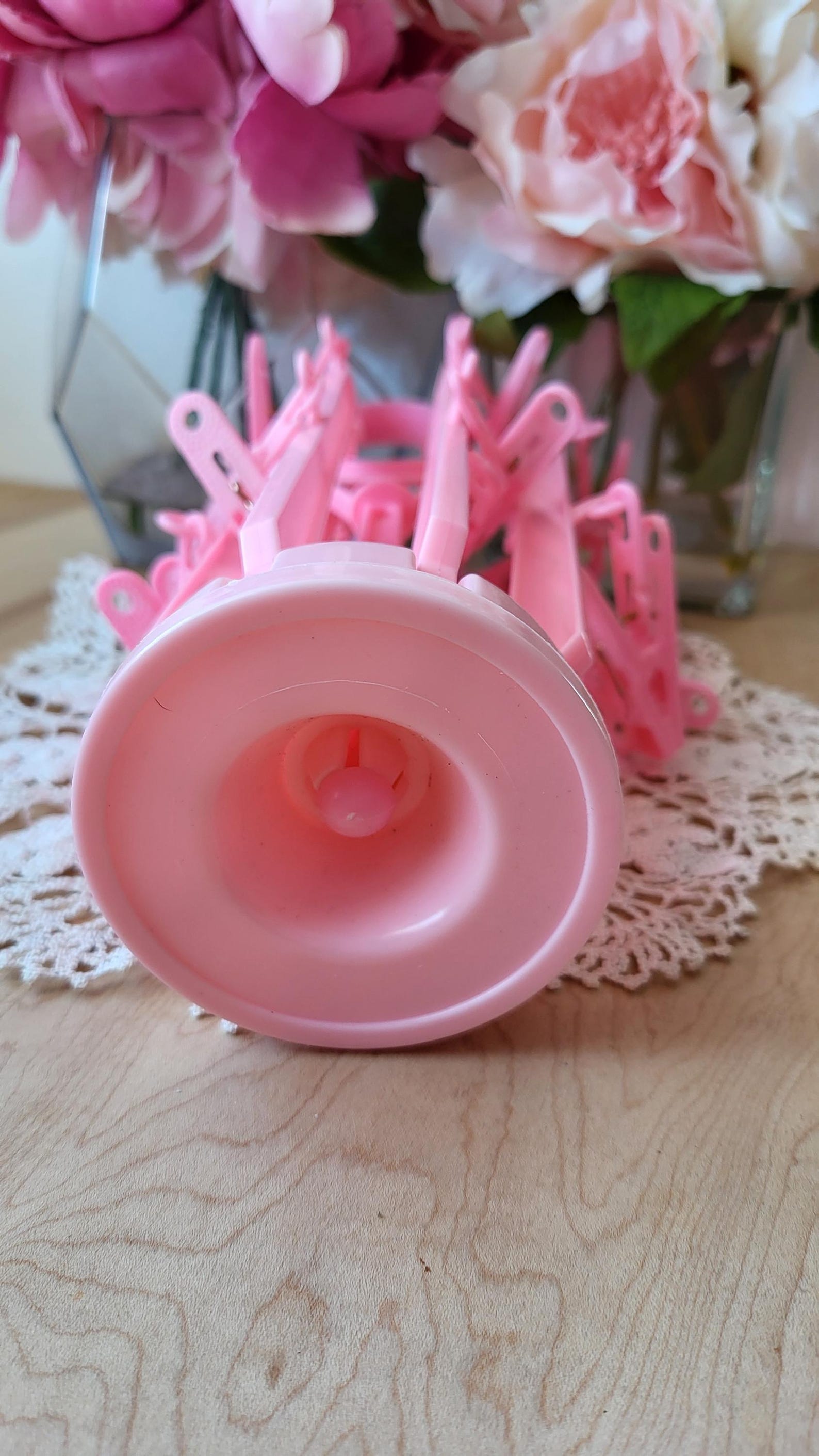 Vintage Pink Clothes Drying Rack Folding Collapsible Arms Laundry ...
