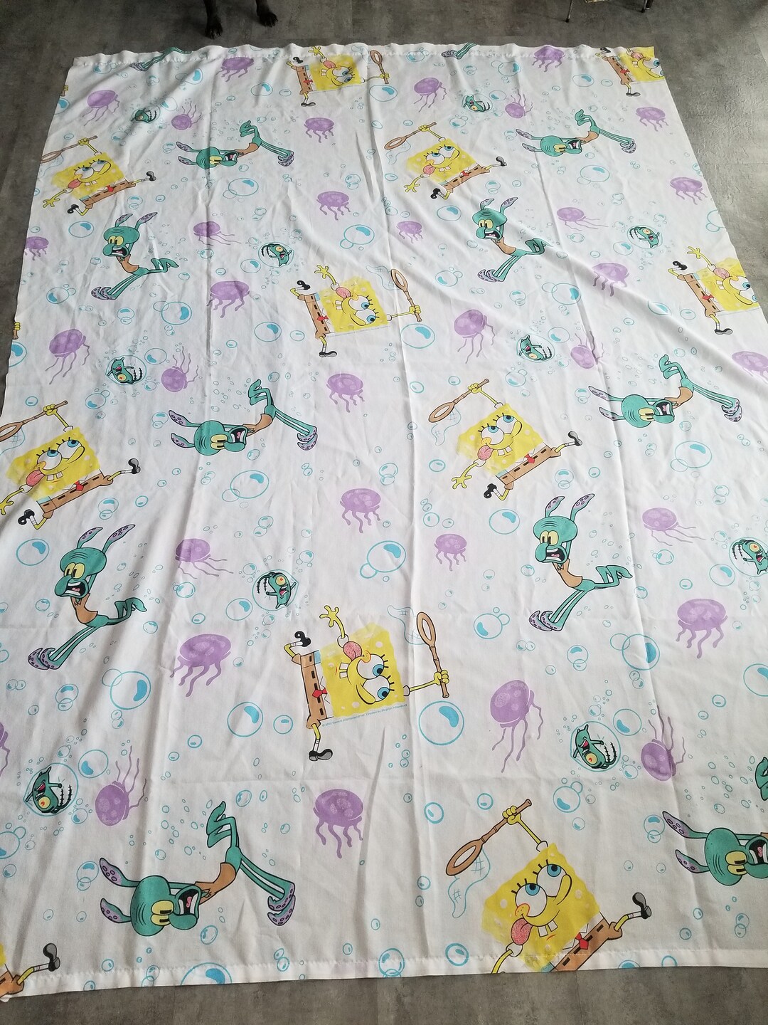 Vintage Spongebob Squarepants Twin Flat Sheet Dan River Made in USA - Etsy
