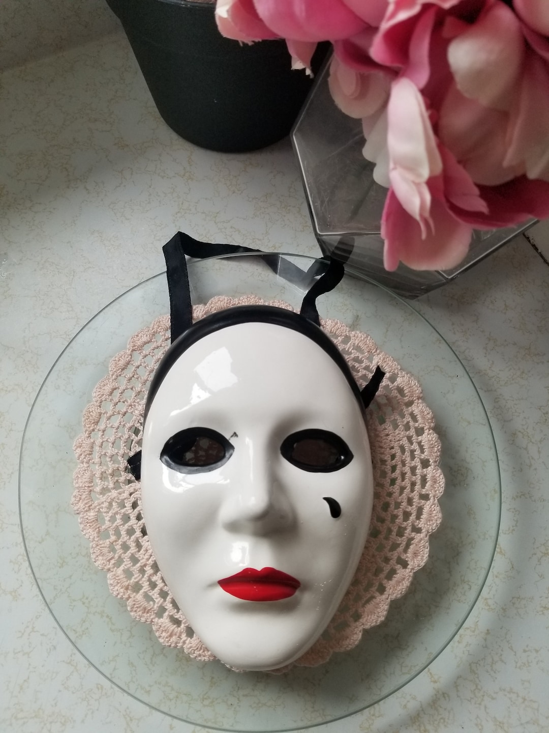 Vintage Ceramic Pierrot Clown/harlequin Decorative Wall Mask - Etsy