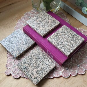 Granite Coasters, Natural, Granite, Stone, Coasters, Gray, Gift Idea ...