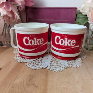 Vintage Set of 2 Coca Cola Coke Trademark Plastic Cups Made in Canada ...