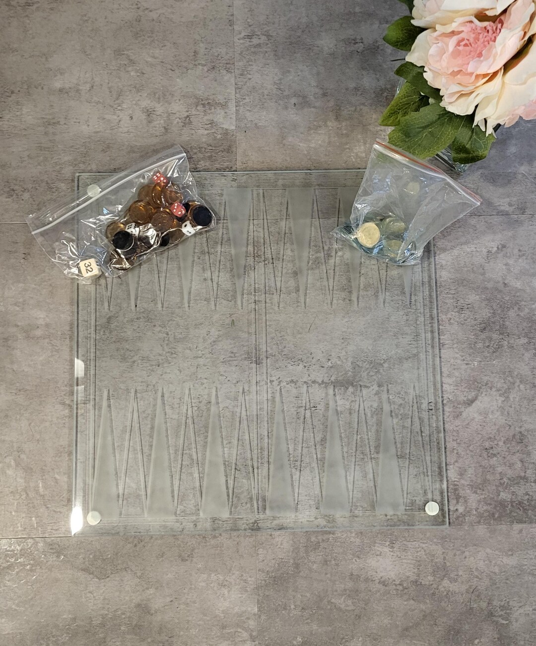 Vintage Glass Backgammon With Board. Original Box. - Etsy