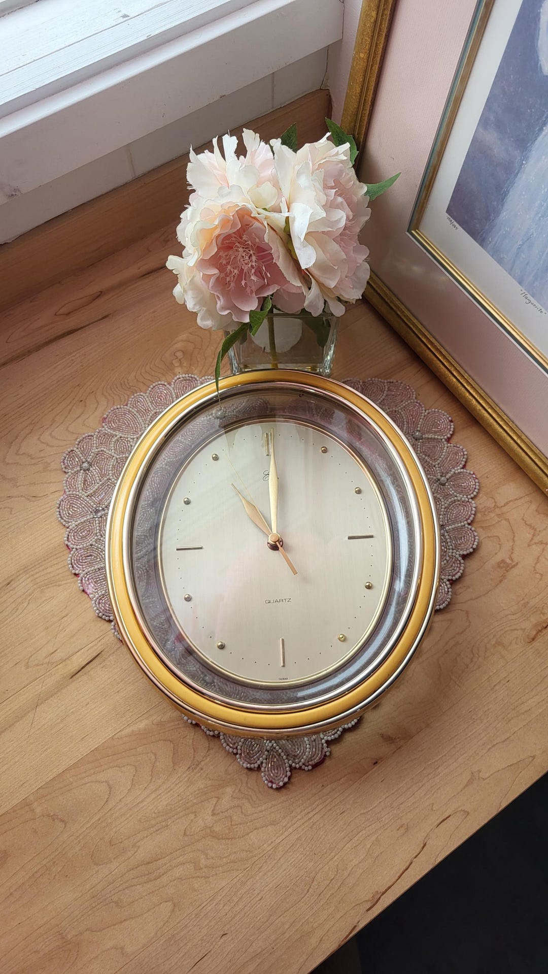 80s Wall Clock - Ergo Golden and Ocher Plastic Made in Taiwan MCM ...