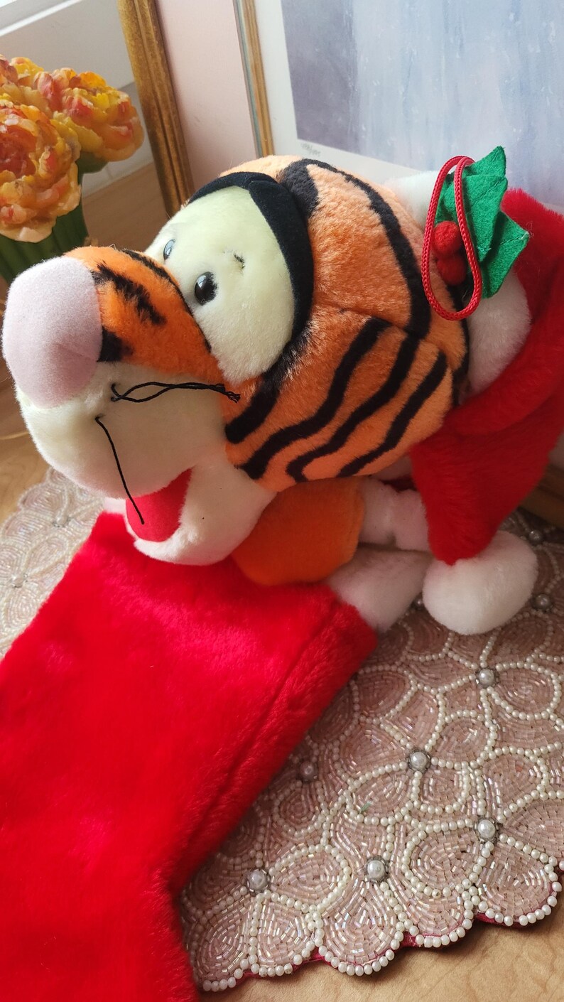 Vintage Tigger Winnie the Pooh Stocking Christmas Plush Tuffed Animal ...
