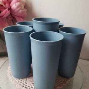 Vintage Set of 6 Tupperware Cups Tumblers Blue Made in USA - Etsy