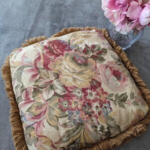 Cabbage Rose & Lily Floral Square Accent Decorative Bed Couch Pillow 15 ...