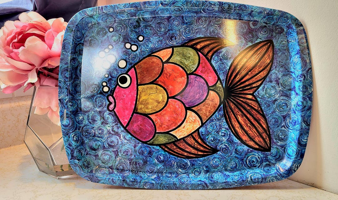 Vintage Metal Serving Tray Fish, Made in England by Worcester. - Etsy