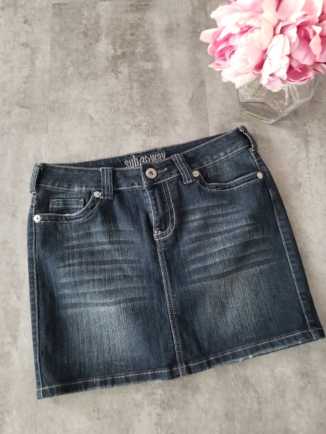 Y2K Denim Grunge Micro Mini Rock by Subway 1990er Jahre Jeansrock Blau ...
