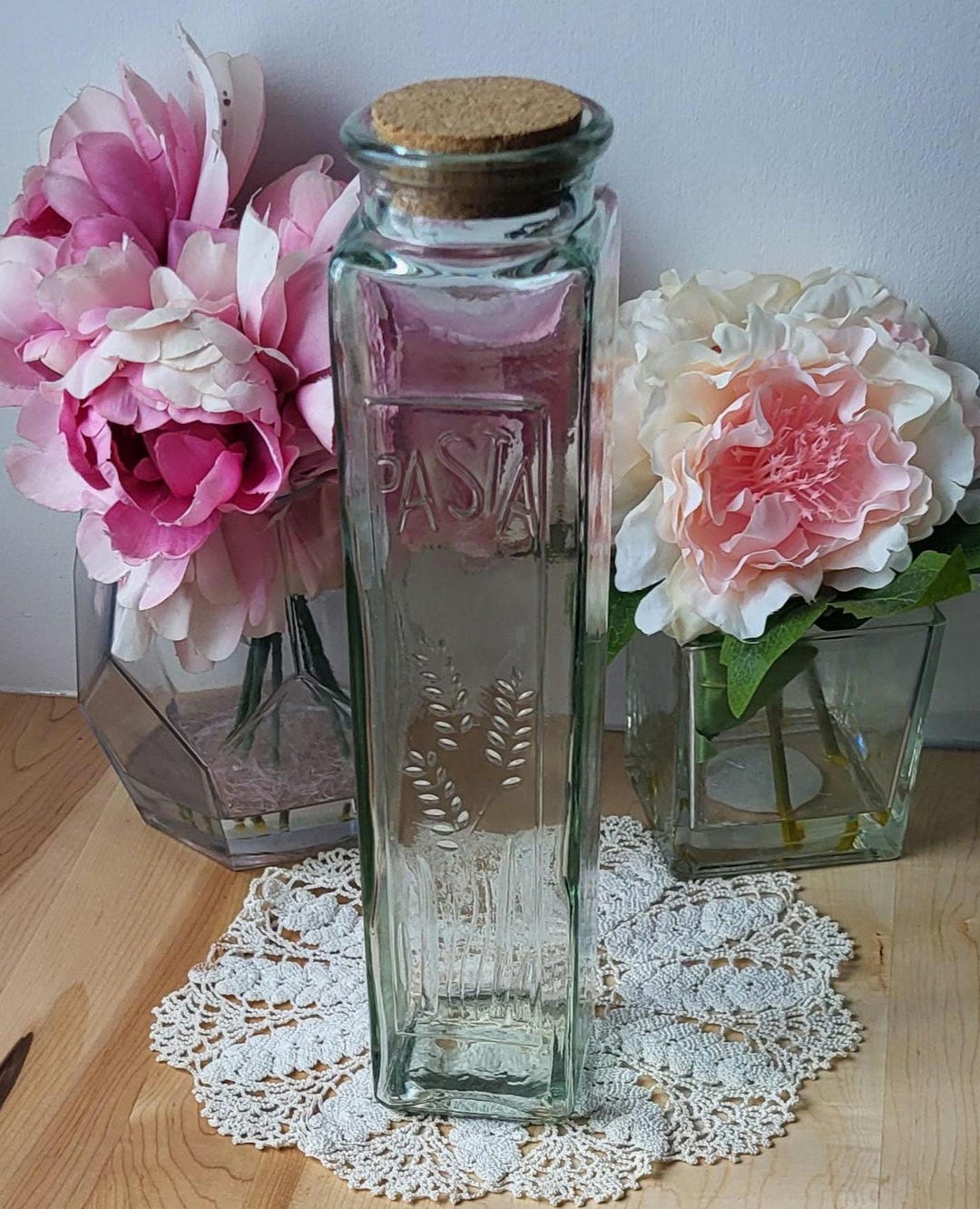 Vintage Glass Pasta Spaghetti Jar. High Bottle With Cork. - Etsy