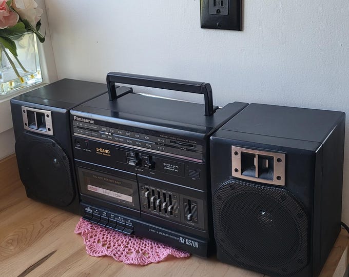 Vintage Panasonic Boombox Ghetto Blaster RX-CT800 Stereo Dual Cassette ...