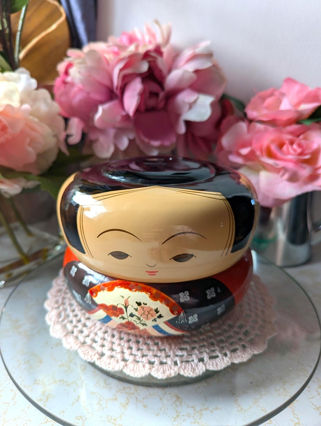 Vintage Kokeshi Doll Box Jar Japanese Box - Etsy