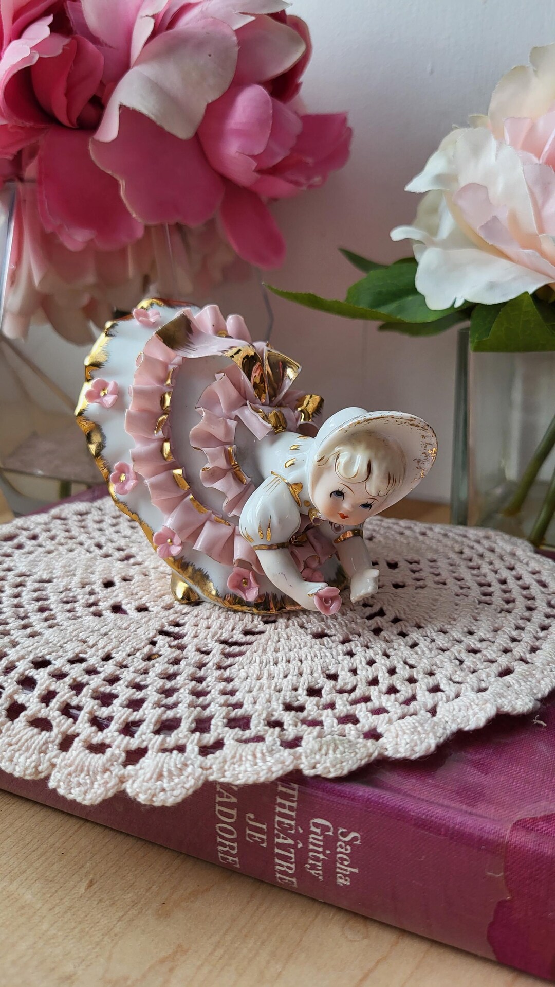 Vintage Lefton Figurine KW1412 Bloomer Girl - Vintage Geo Z Lefton ...