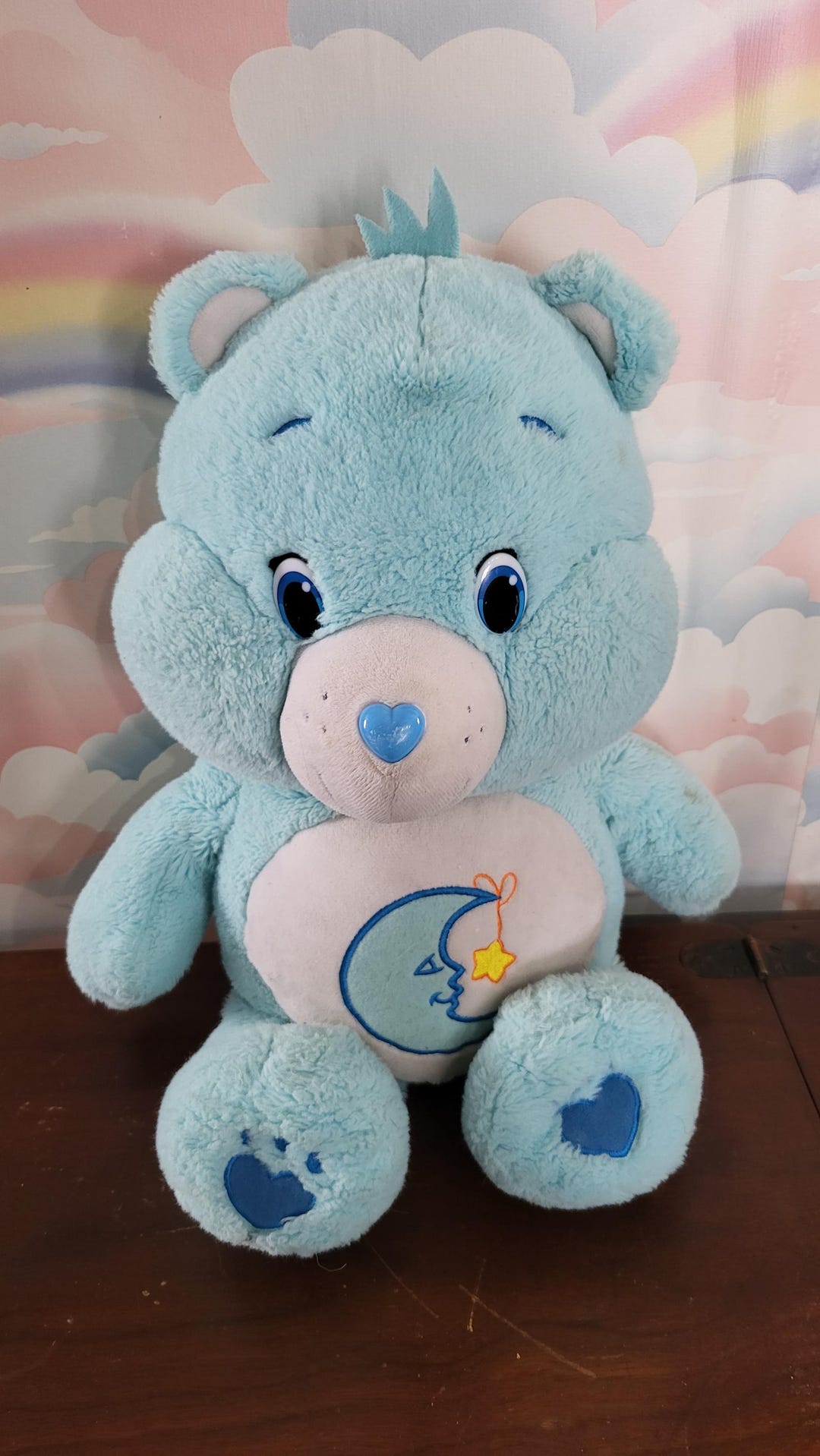 Vintage Care Bears Blue Plush. Large Care Bear. Bedtime Bear, Wish on a ...