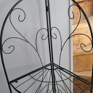 Vintage Corner Metal Shelf Unit 3 Tier. Wrought Iron Folding Corner ...